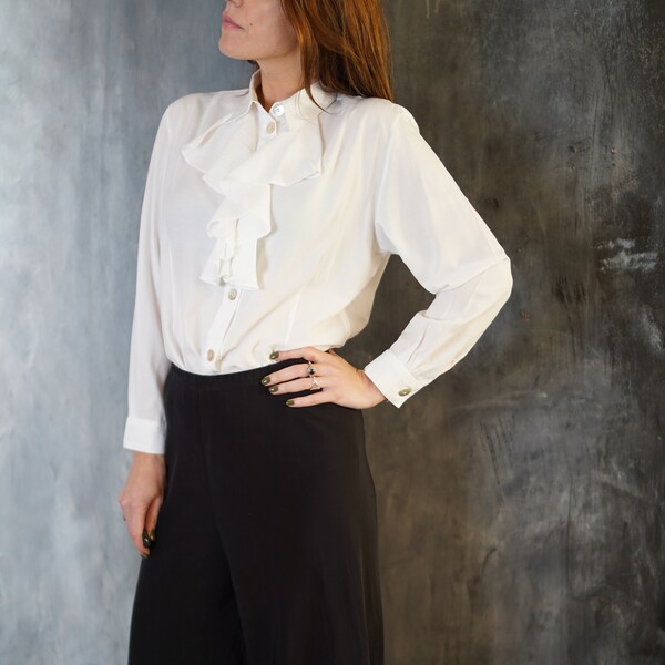 Ruffle Collar Shirt - Etsy