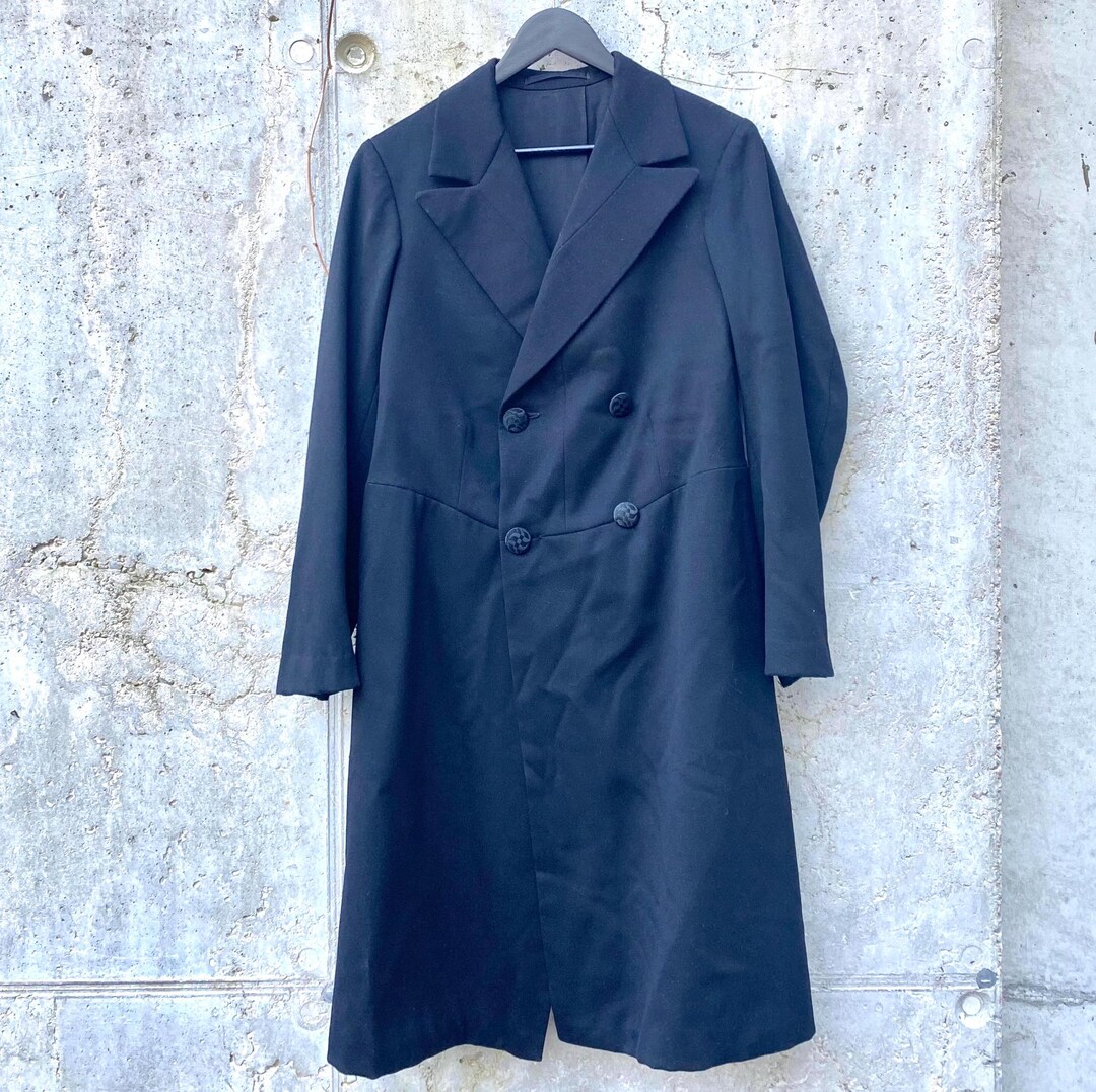 Vintage Black Frock Coat /man Black Frock Jacket / Double Breasted ...