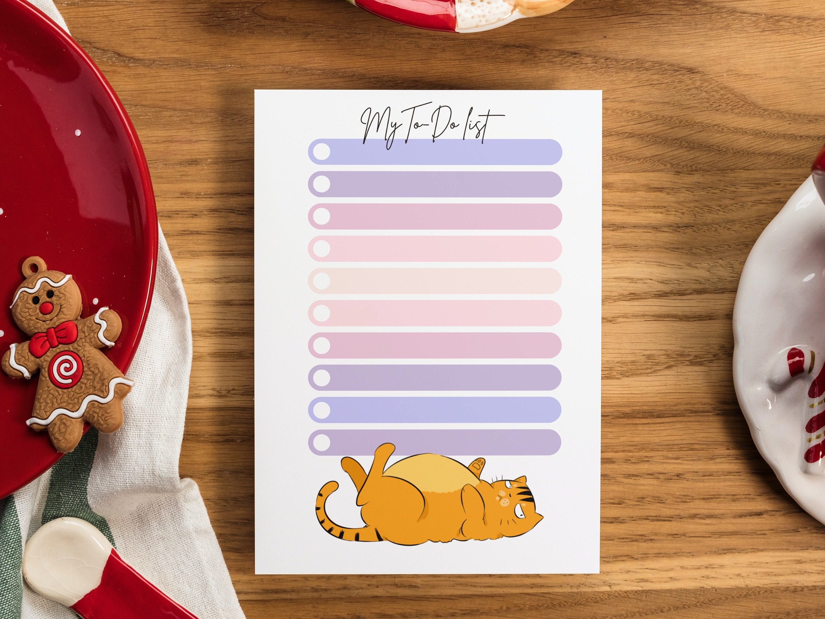 Lazy Cat Printable To-do List, Work to Do List, Task List, Work List ...