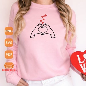 Finger Heart SVG, PNG, PDF, Love Clipart, Valentine's Day Gift for Her ...