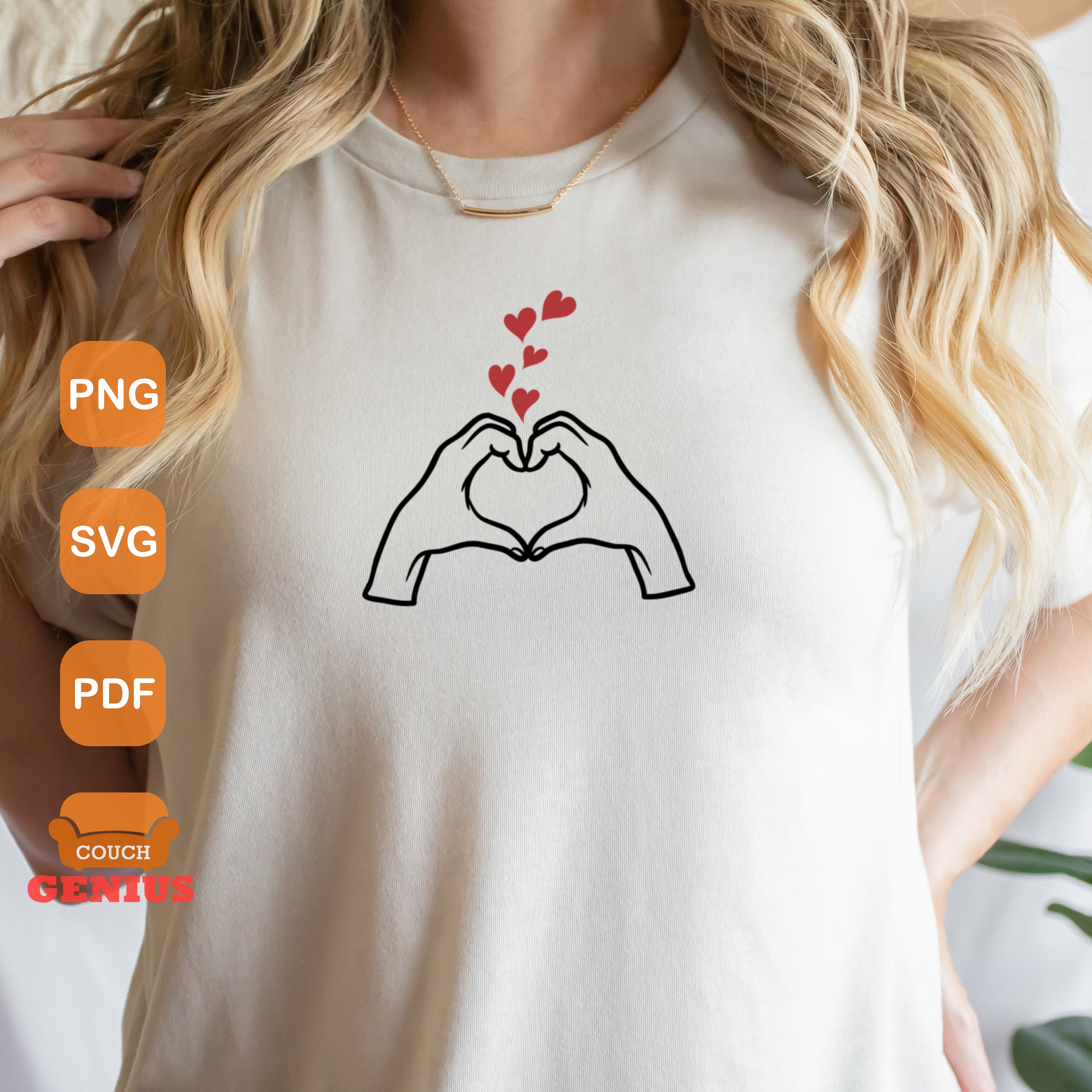 Finger Heart SVG, PNG, PDF, Love Clipart, Valentine's Day Gift for Her ...