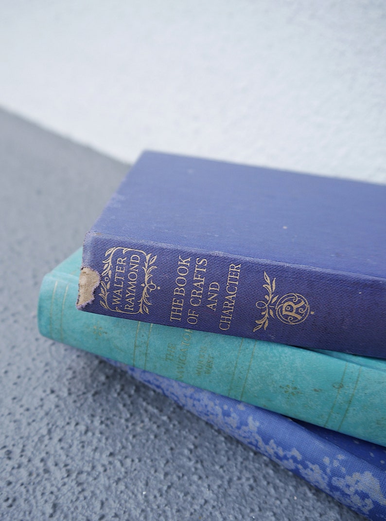 Vintage Book Set in Ocean Tones / Blue and Green Books / Book - Etsy
