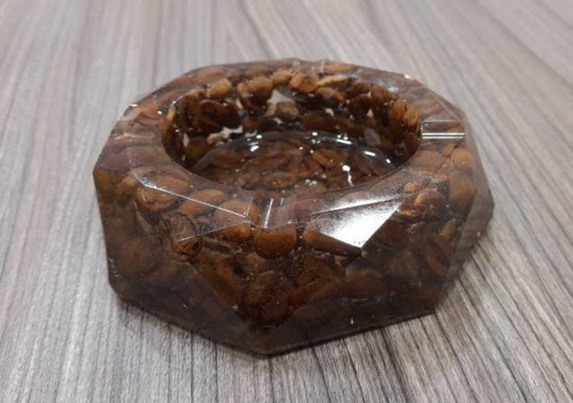 Epoxy Resin Ashtray, Ashtray With Golden Particles, Handmade Ashtray ...