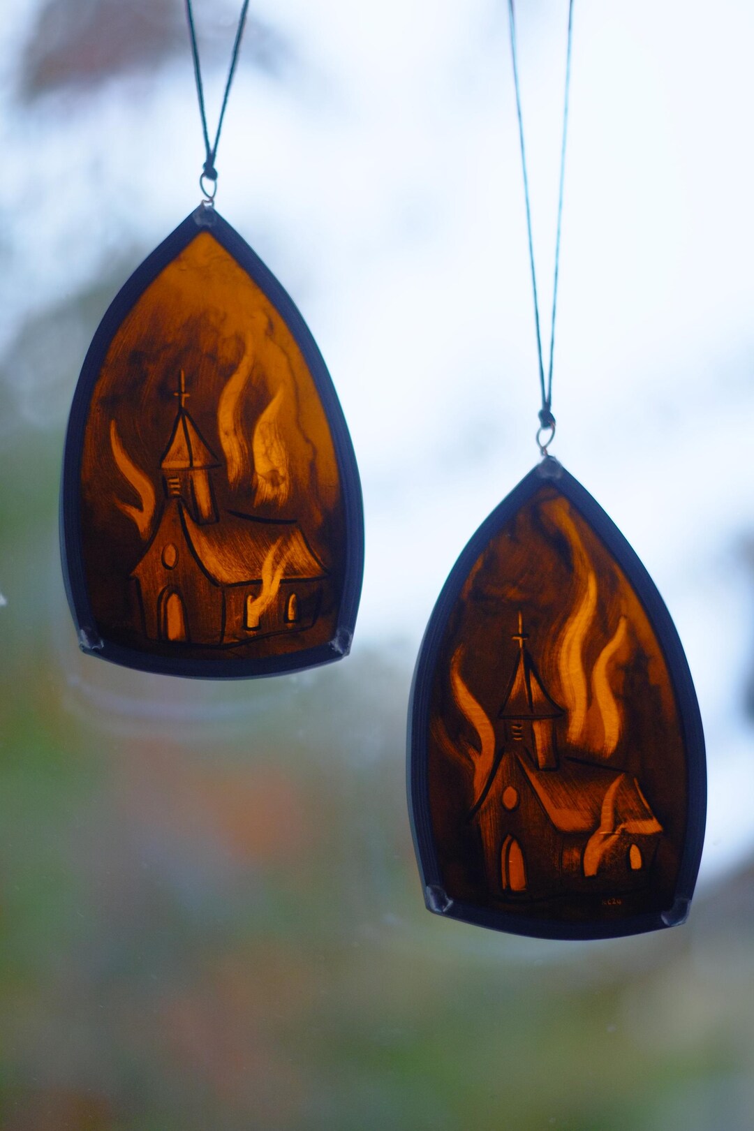 Burning Churches Stained Glass - Etsy