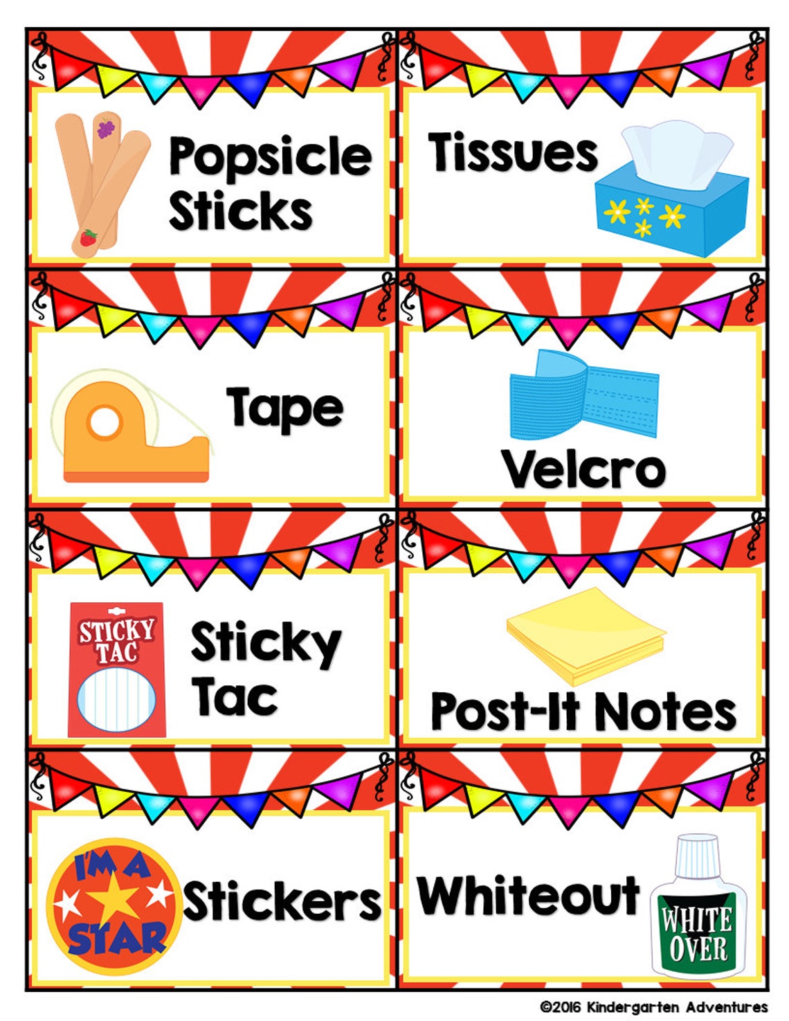 Classroom Supply Labels-circus Theme: Editable Blank Labels - Etsy