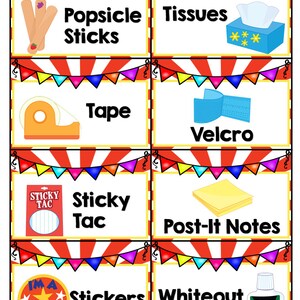 Classroom Supply Labels-circus Theme: Editable Blank Labels - Etsy