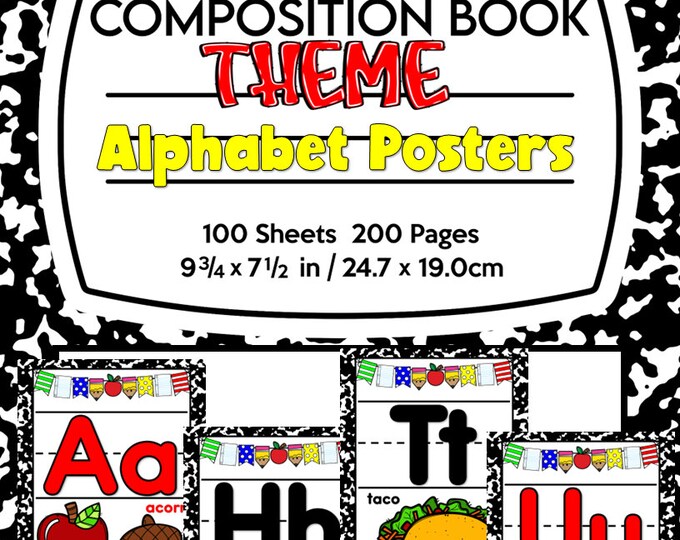 Alphabet Posters-composition Notebook Theme - Etsy