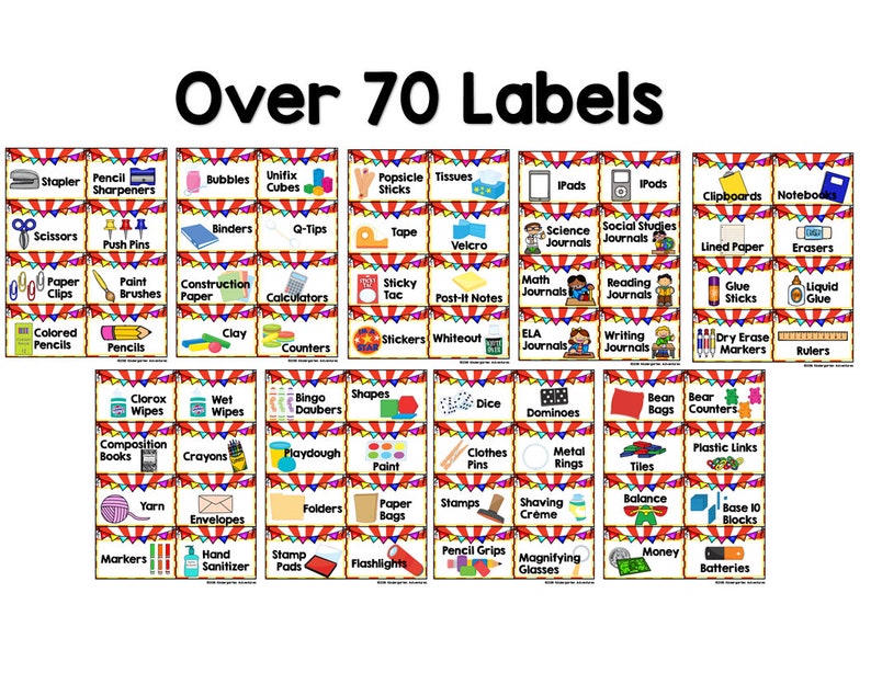 Classroom Supply Labels-circus Theme: Editable Blank Labels - Etsy