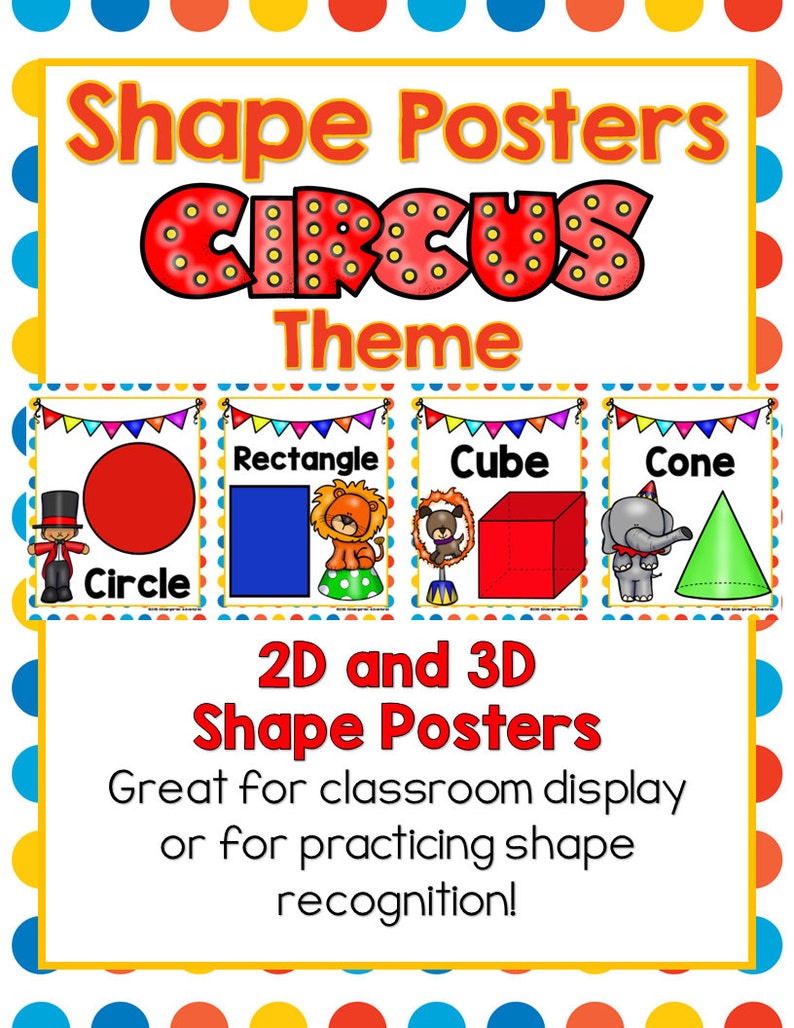 Shape Posters-circus Theme - Etsy