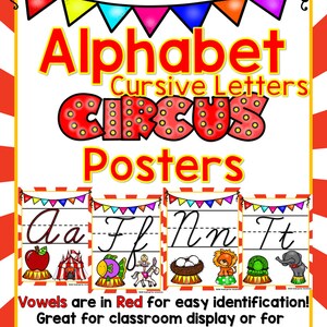 Alphabet Posters: Cursive Letters-circus Theme - Etsy