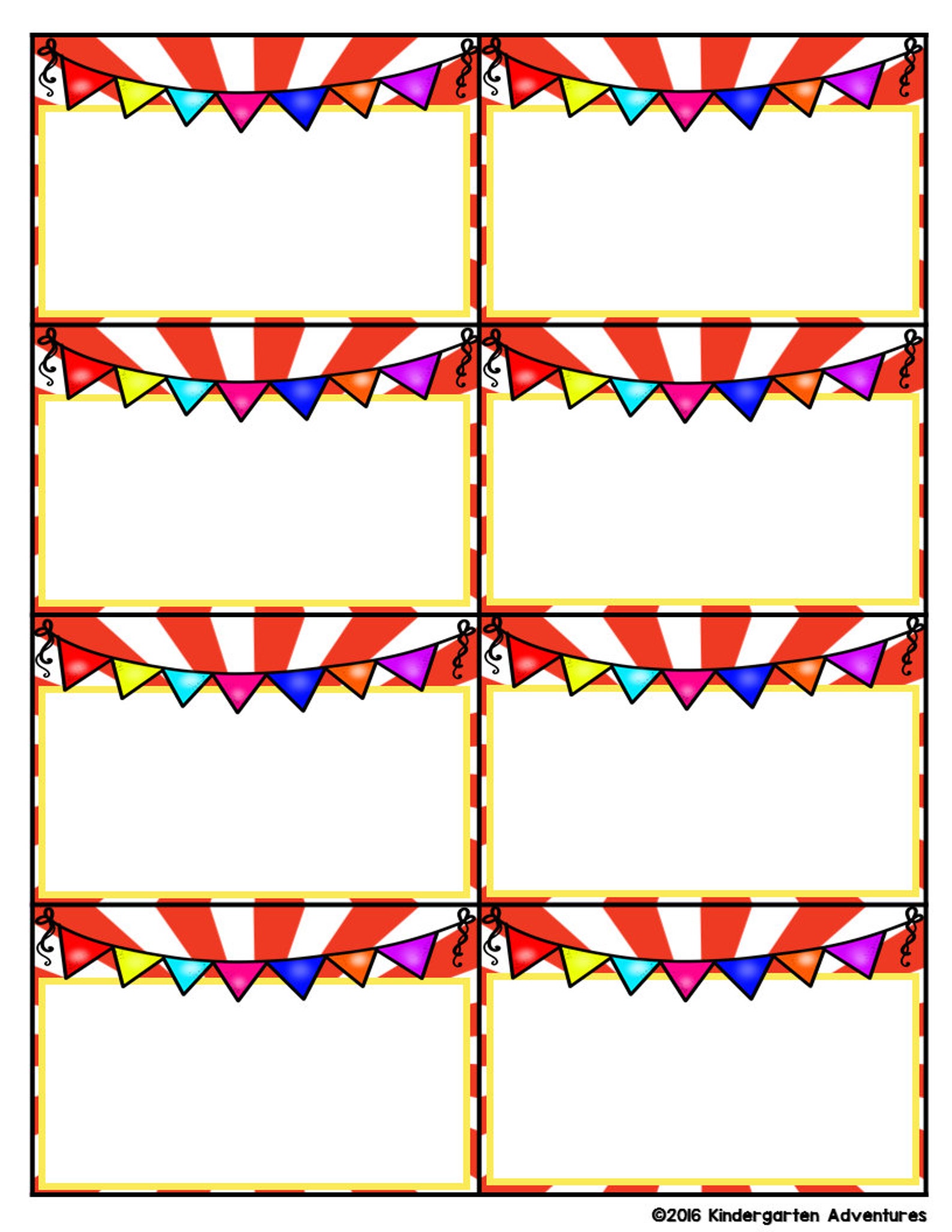 Classroom Supply Labels-circus Theme: Editable Blank Labels - Etsy
