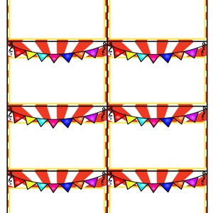 Classroom Supply Labels-circus Theme: Editable Blank Labels - Etsy
