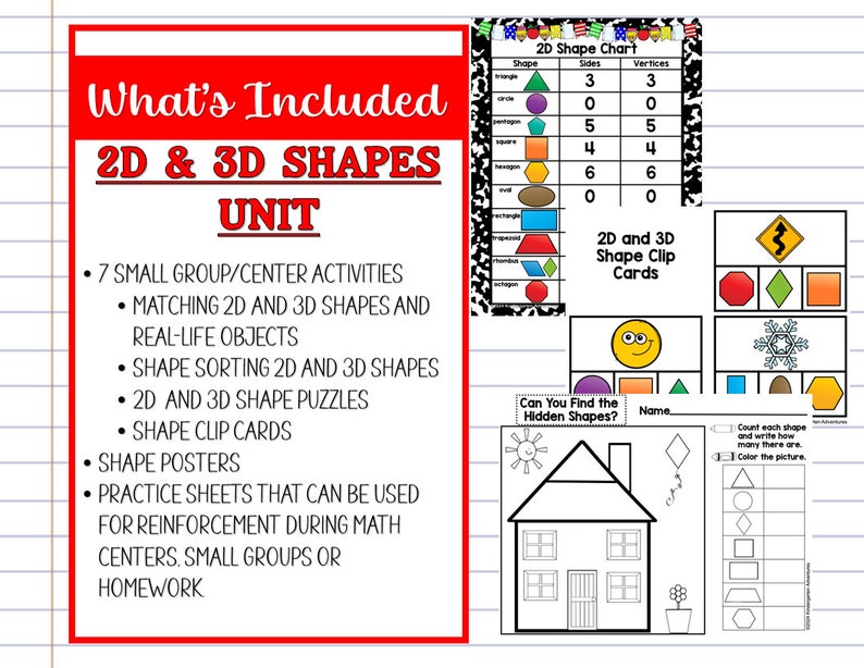 2D & 3D Shapes Unit - Etsy