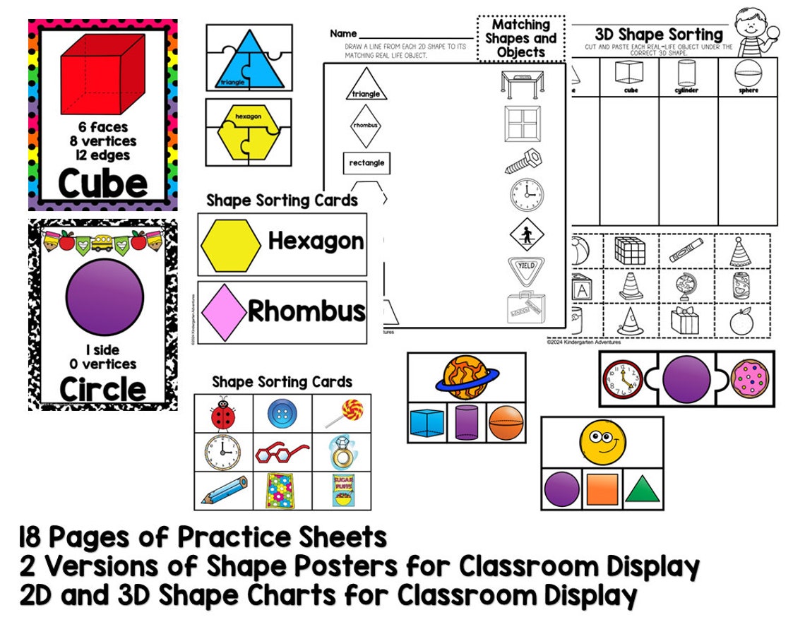 2D & 3D Shapes Unit - Etsy
