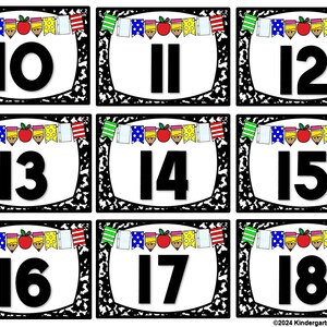 Student Number Labels-composition Notebook Theme - Etsy
