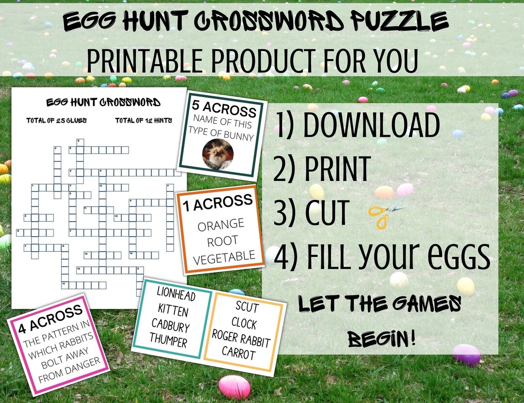 Easter Egg Hunt Game Printable Scavenger Hunt for Adults Young Adults ...