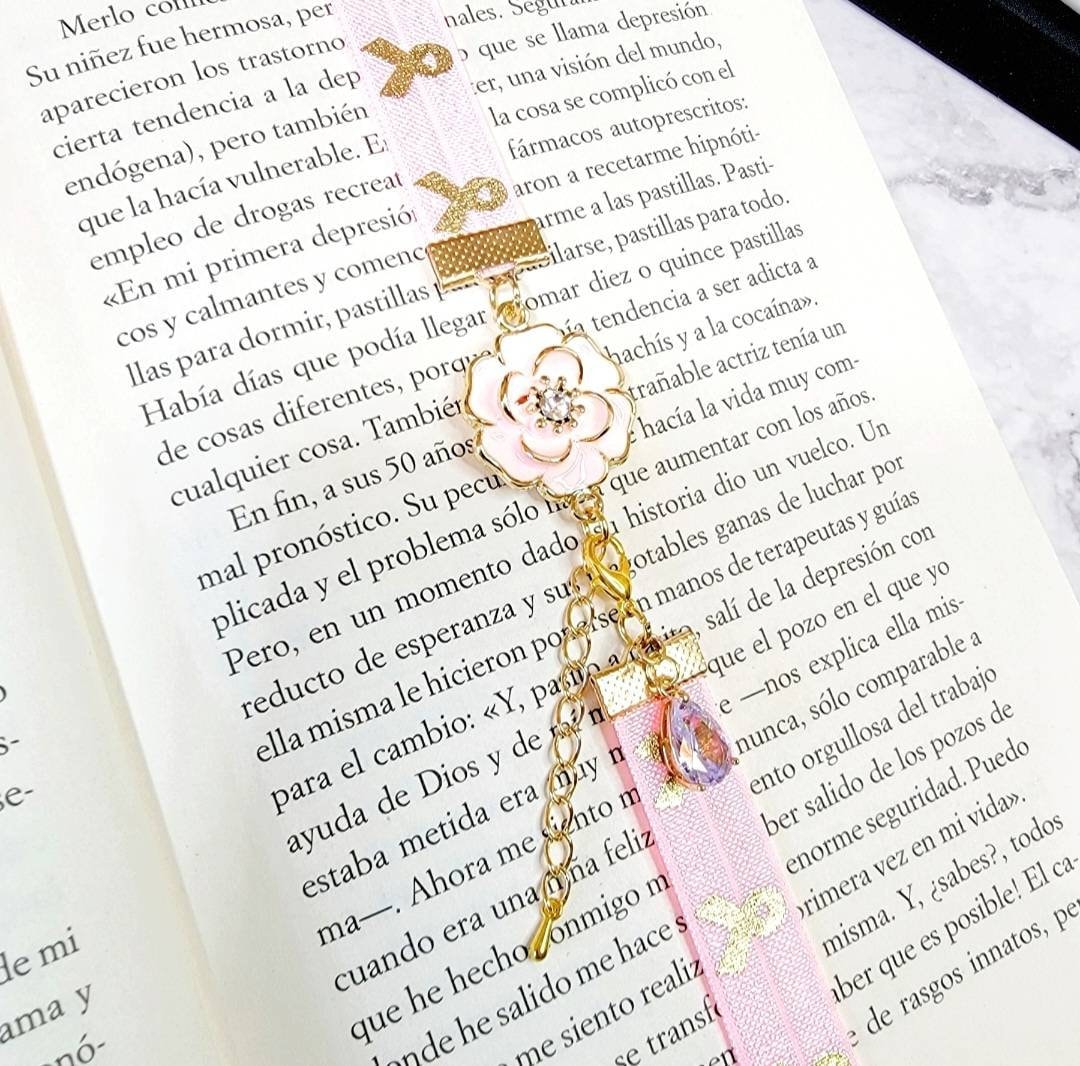 Bookmark, Adjustable Pink and Gold. - Etsy