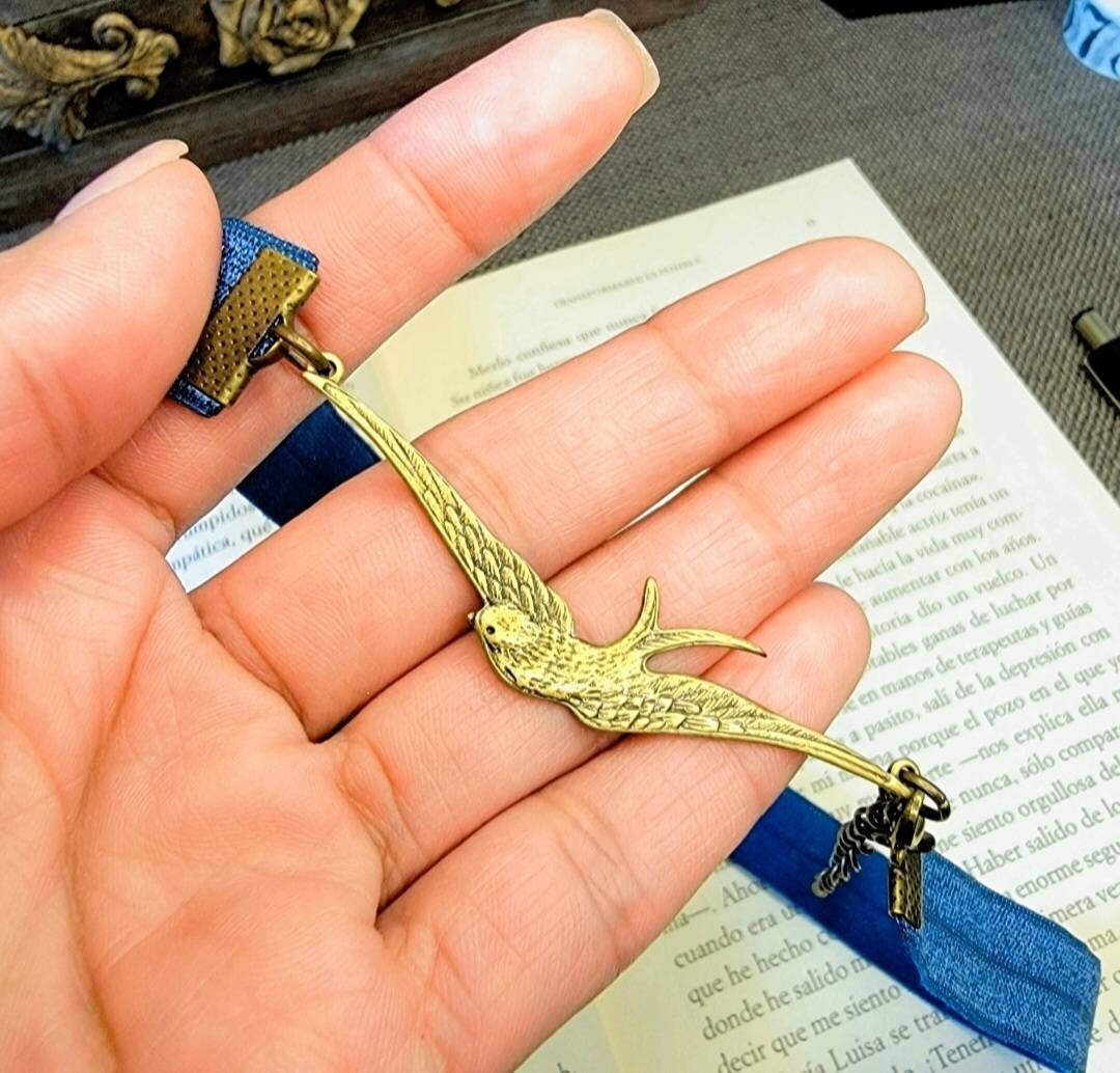 Bookmark, Adjustable, Navy Blue and Bronze. - Etsy