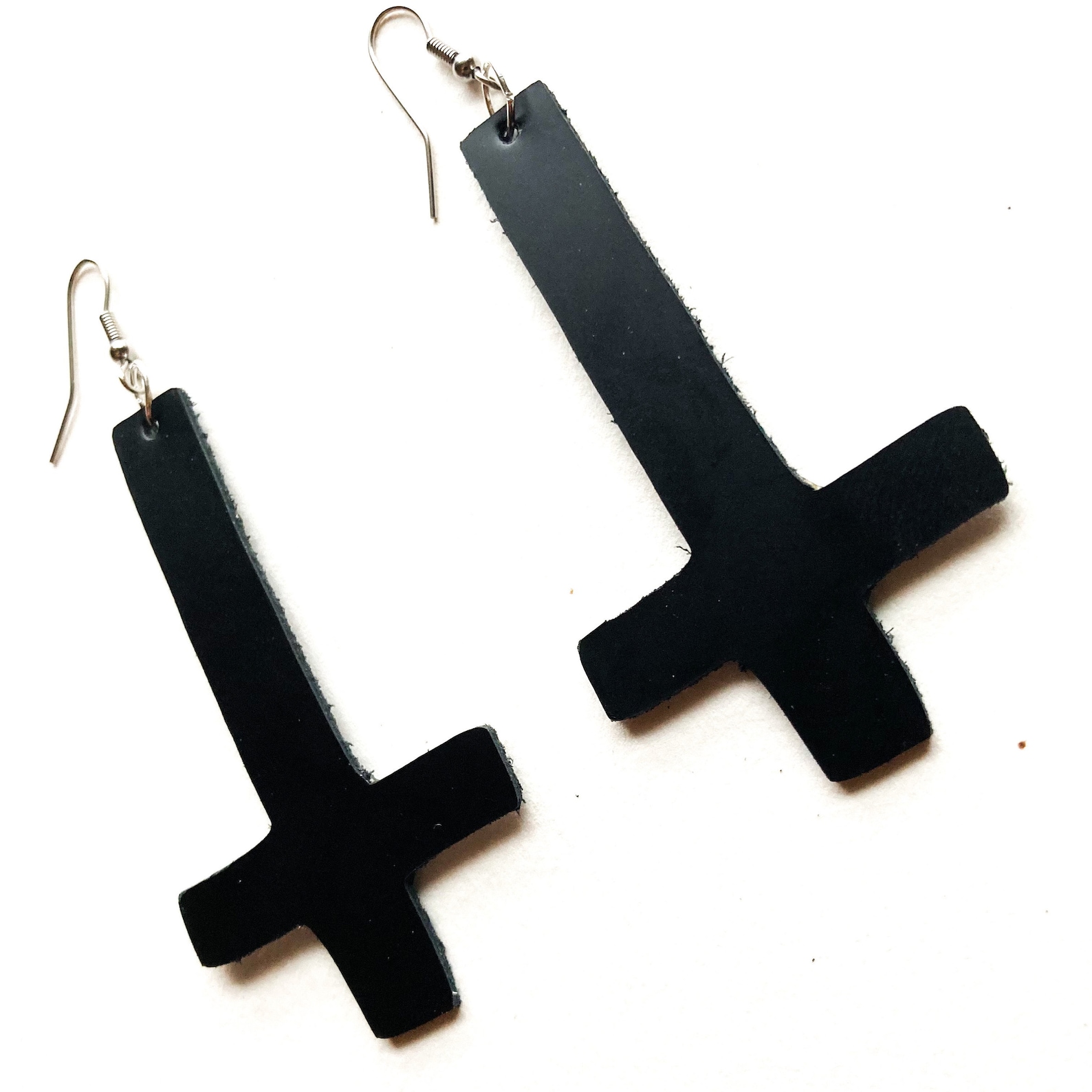 Inverted Cross Earrings Satanic Earrings Upside Down Cross | Etsy