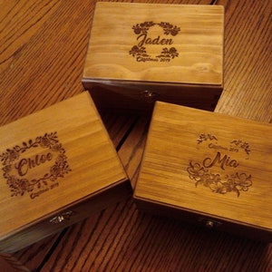 Personalized Pine Stained Wood Keepsake/trinket Box-free Shipping - Etsy