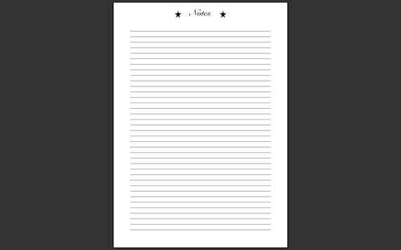 Printable Lined Paper for Notes | Etsy