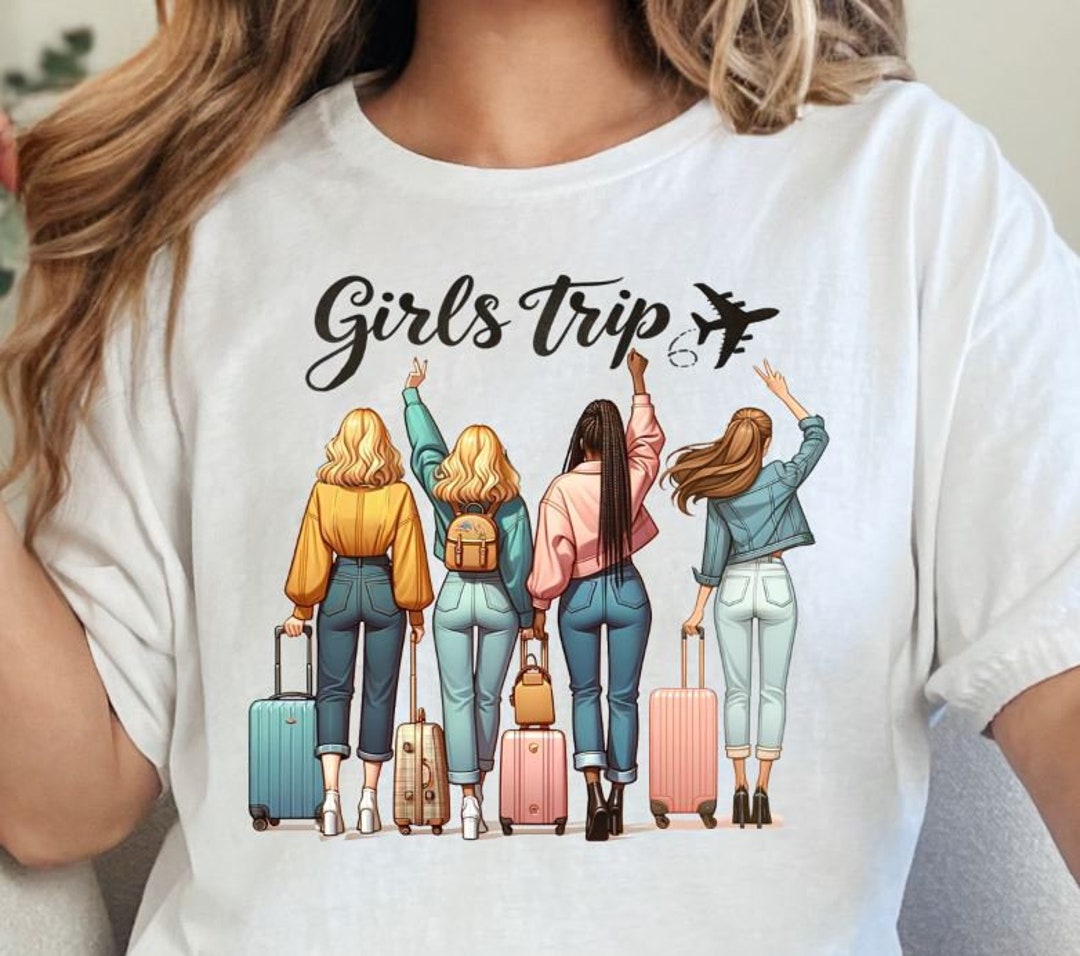 Girls Trip Graphic, Girls Trip Design, Girls Friends Trip Girls Png Art BFF Travel Illustration ...