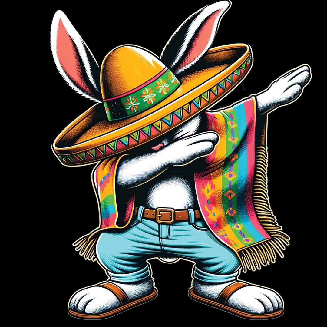 Mexican Easter Bunny Dabbing Png Sublimation Design Download, Easter ...