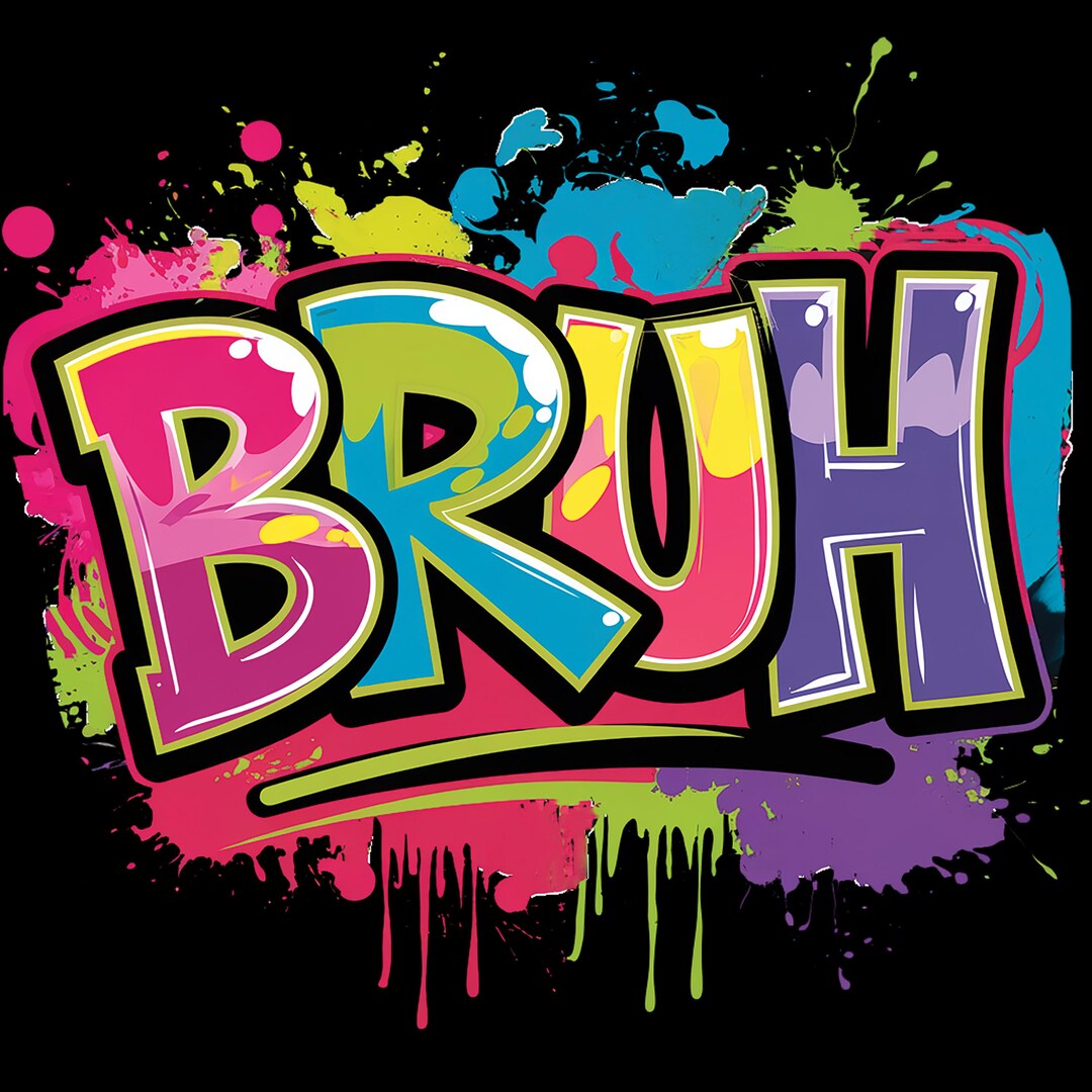 Bruh Custom Personalized Png, Sublimation Design, Colorful Neon Png ...