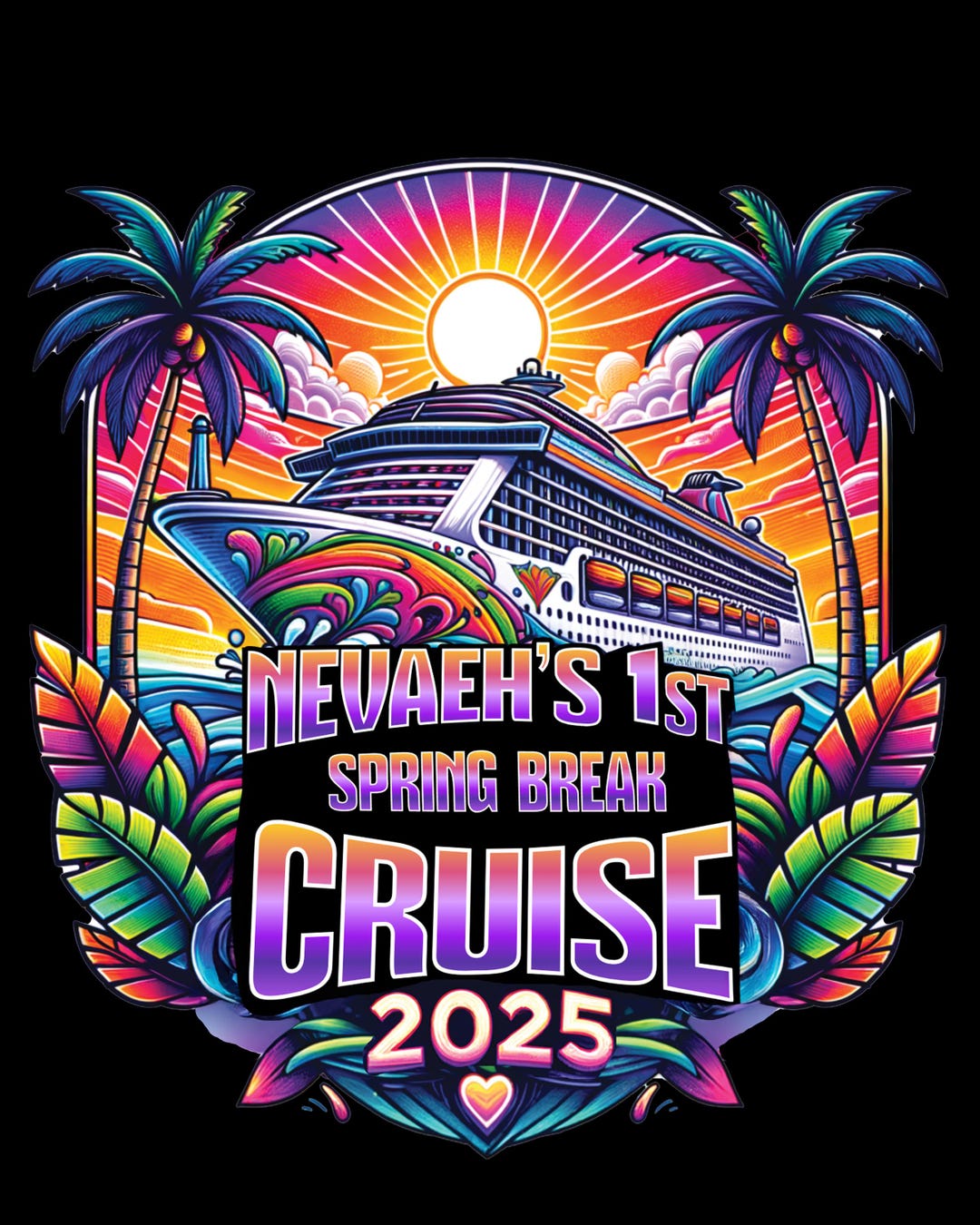 Board the Ship Spring Break Cruise PNG | Tropical Sublimation ...