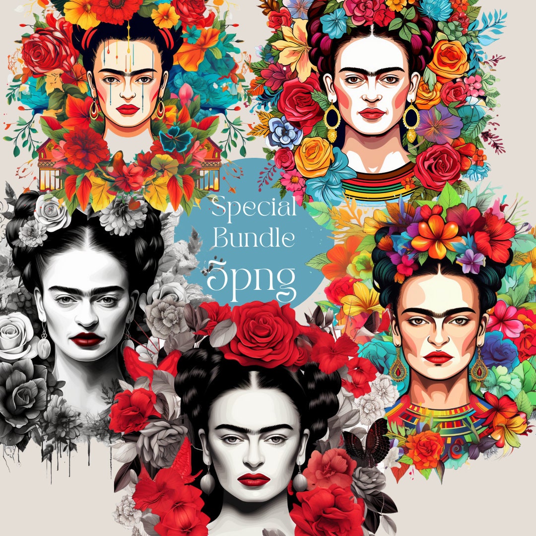 Frida Bundle Png Digital Download Sublimation Screen Print Design ...