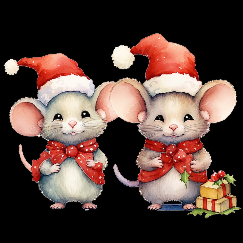 Merrymouseart: 5 Christmas Clipart Pngs, Perfect for Card Making and ...