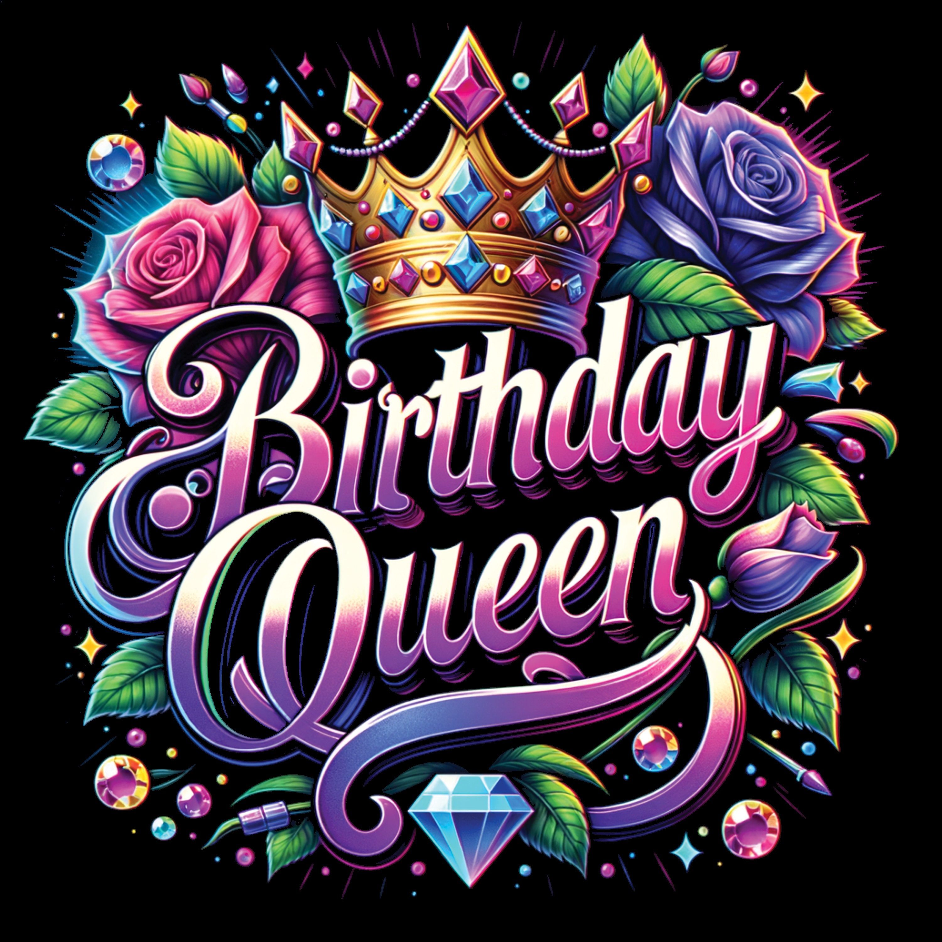Birthday Queen Png Sublimation Design Download, Birthday Party Png ...