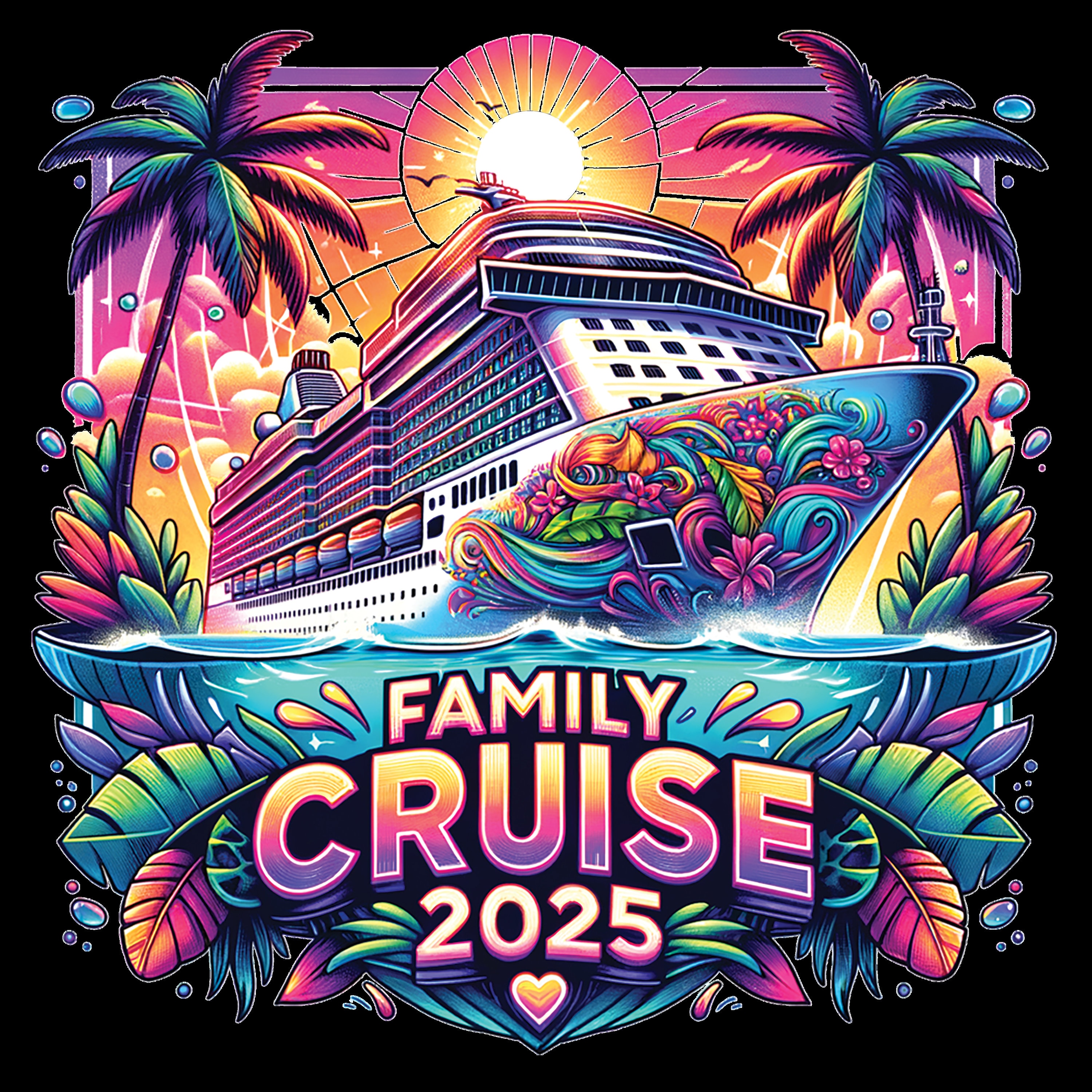 Family Cruise 2025 Watercolor PNG | Tropical Sublimation | Vacation ...
