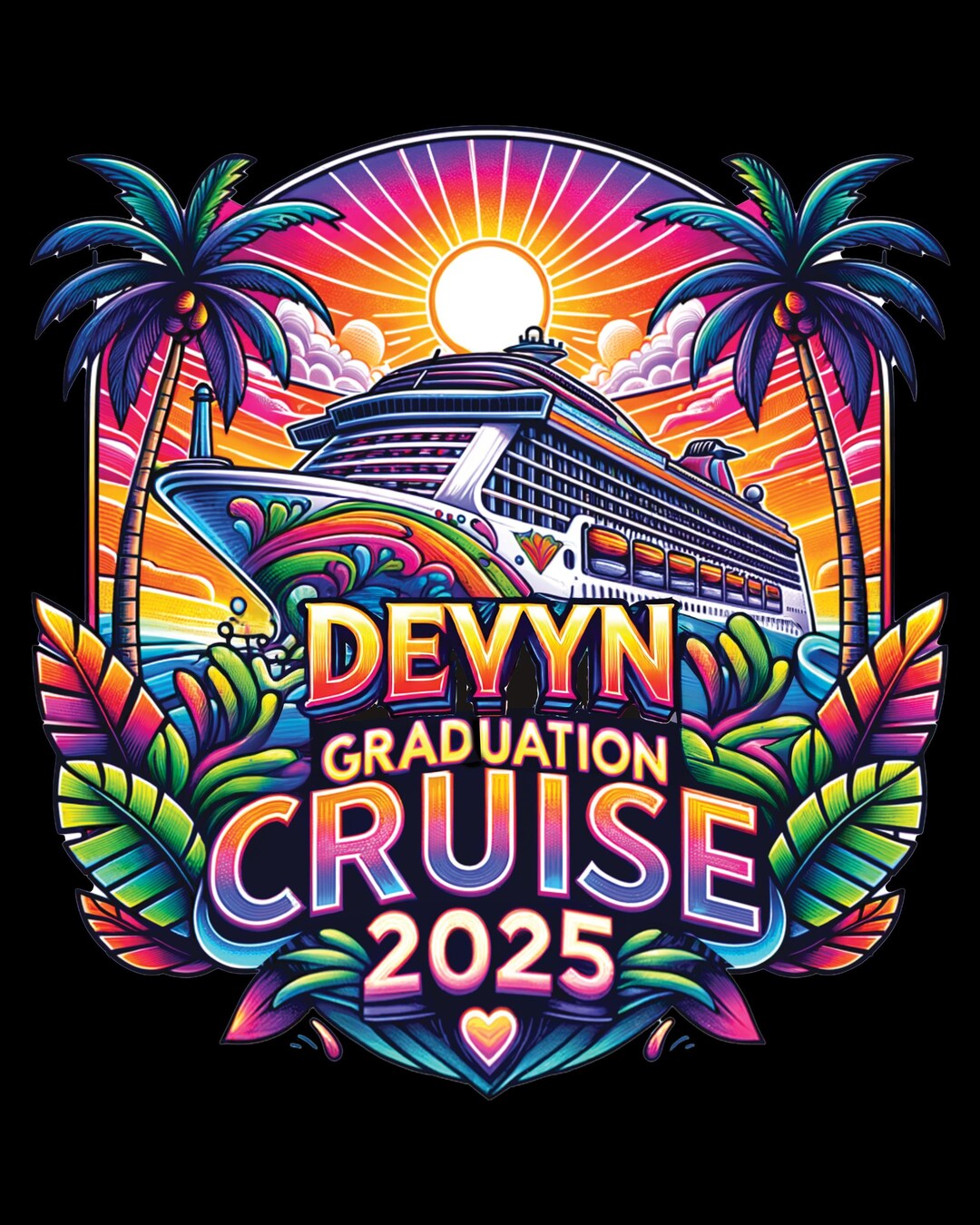 Devyn Graduation Cruise 2024 Watercolor PNG | Tropical Sublimation ...