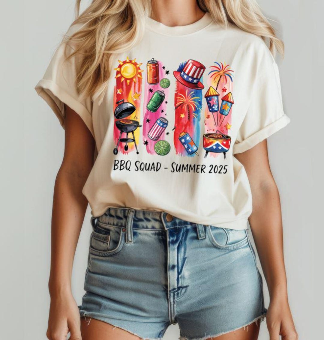 BBQ Squad Png, Summer 2025 BBQ Shirt Design, Patriotic Family Cookout ...