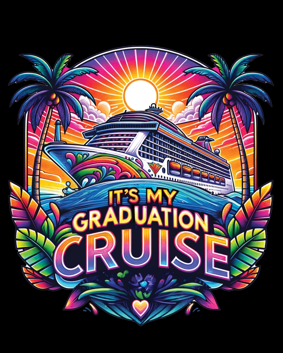 It's My Graduation Cruise Watercolor PNG | Tropical Sublimation ...