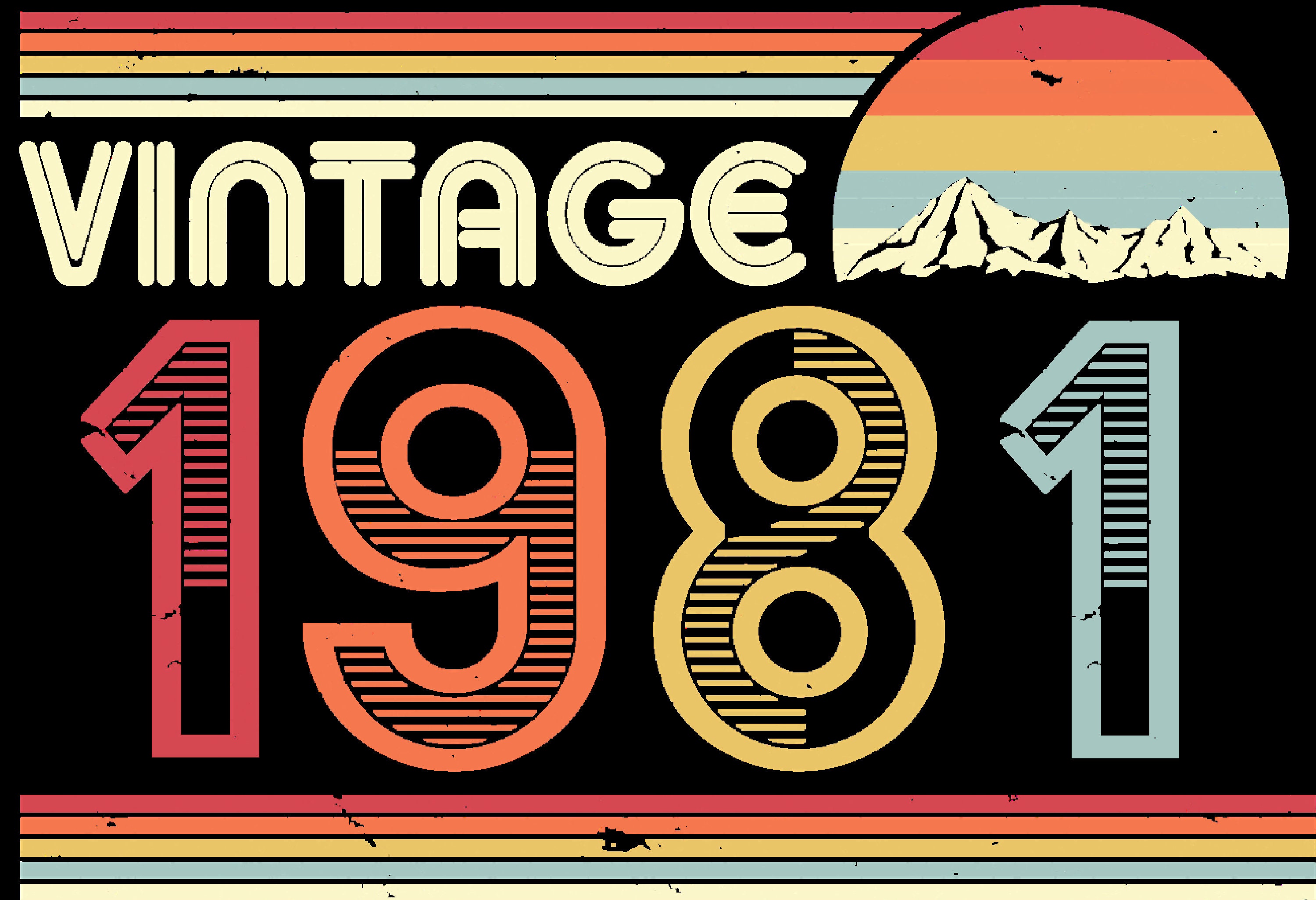 Vintage 1981 Png Digital Download Sublimation Screen Print Design ...