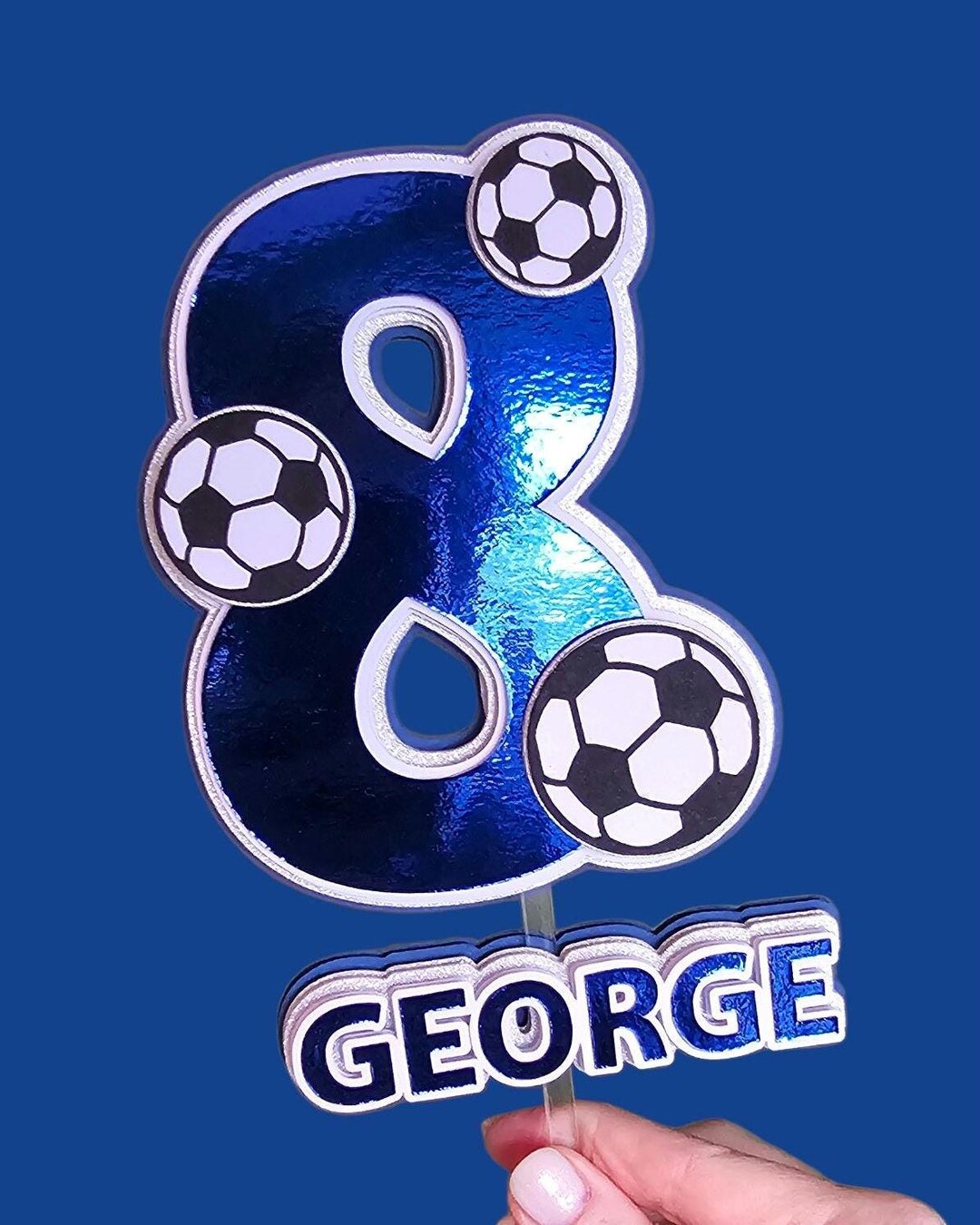 Personalised Football Cake Topper | Custom Name & Age | Any Team ...