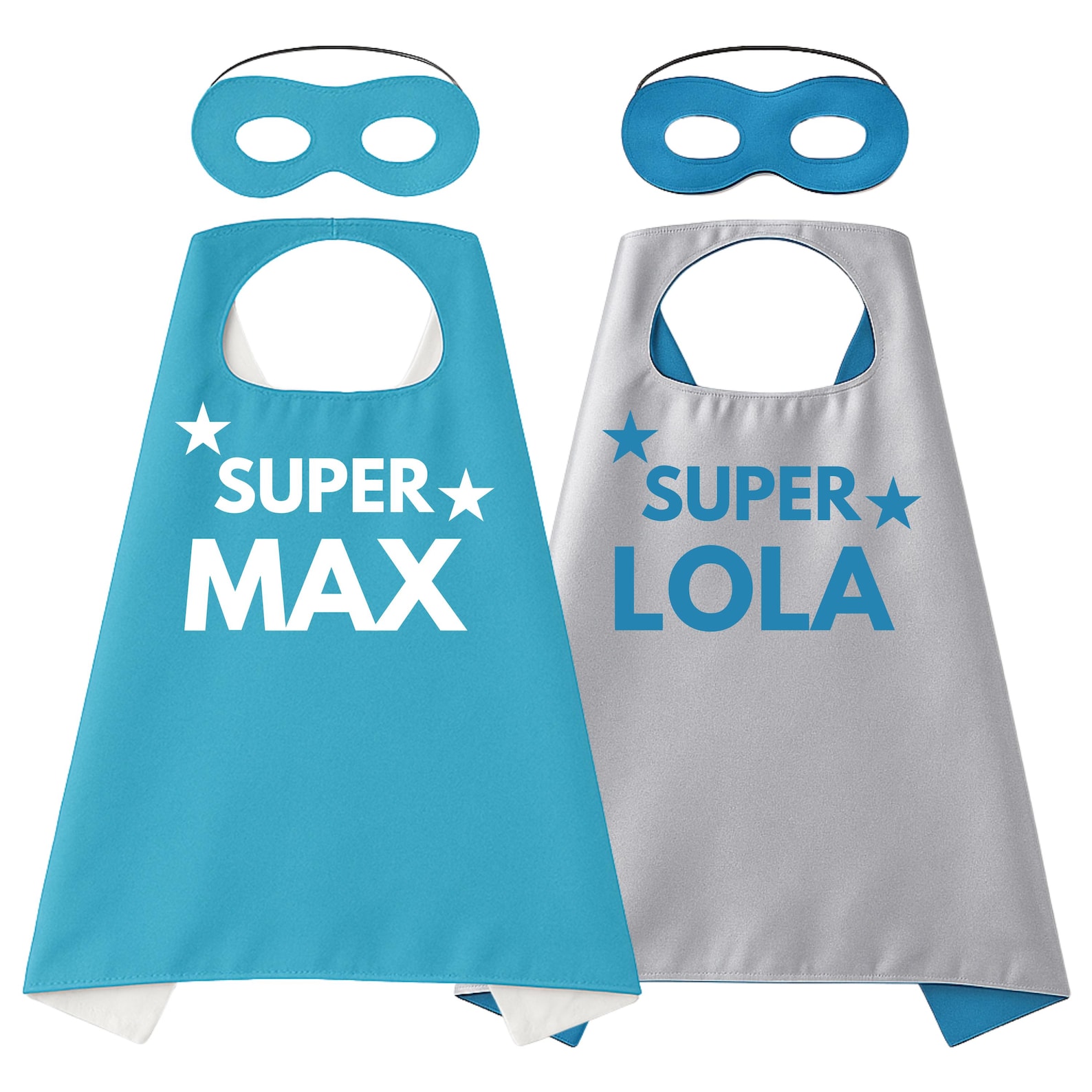 Personalised Superhero Cape & Mask Set -custom Double-sided Kids ...