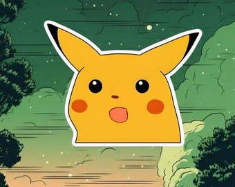 Surprised Pikachu Meme Window Decal Sticker - Etsy