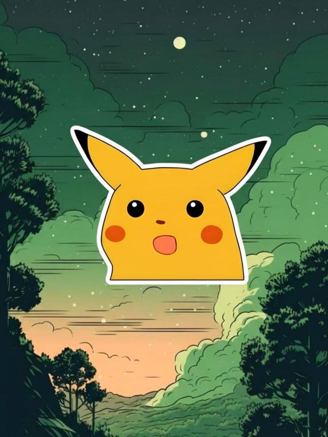 Surprised Pikachu Meme Window, Laptop, Water Bottle Decal Sticker ...