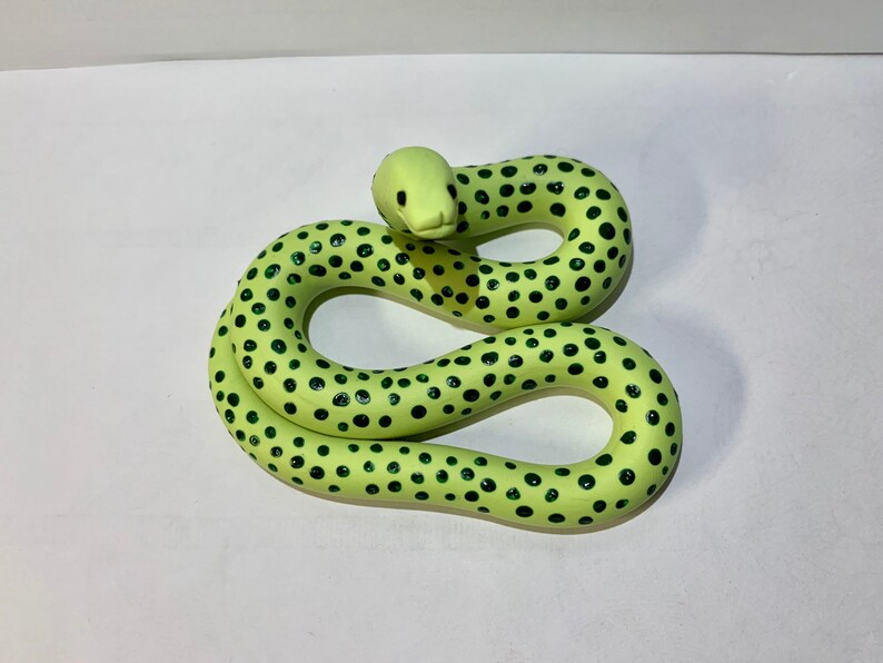 Green snake handmade using polymer clay | Etsy