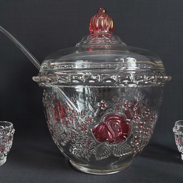 Glass Punch Bowl - Etsy