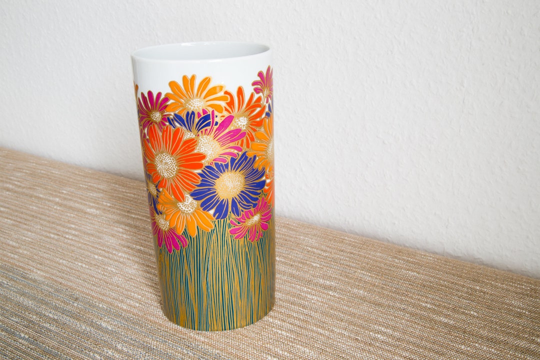 Gold Marguerites Designer Vase Rosenthal Studio Line Art Porcelain ...