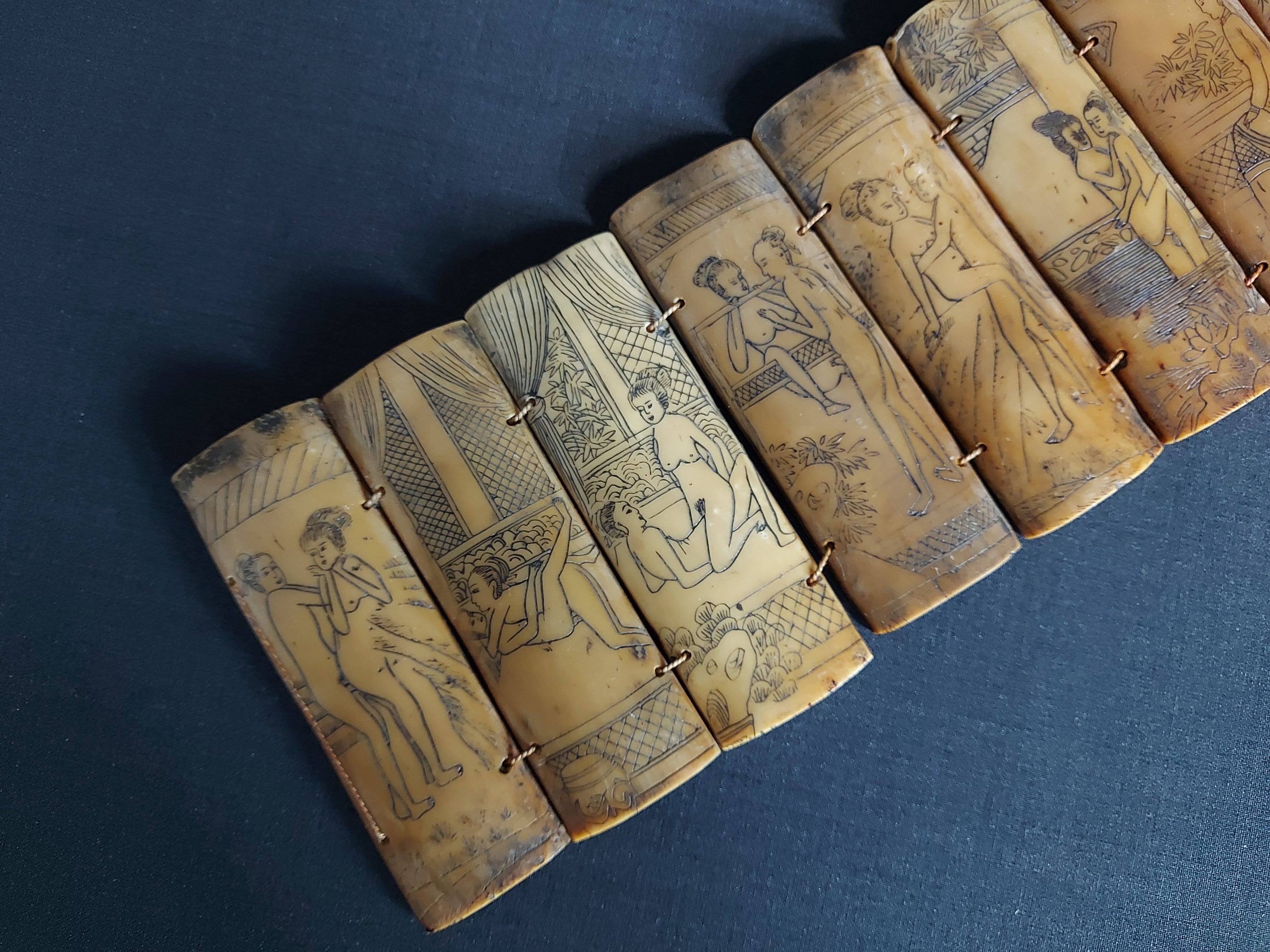 Kamasutra Collection_10 Depictions of Erotic Scenes_fine Art Carving on Flat Bones_asia_unique ...