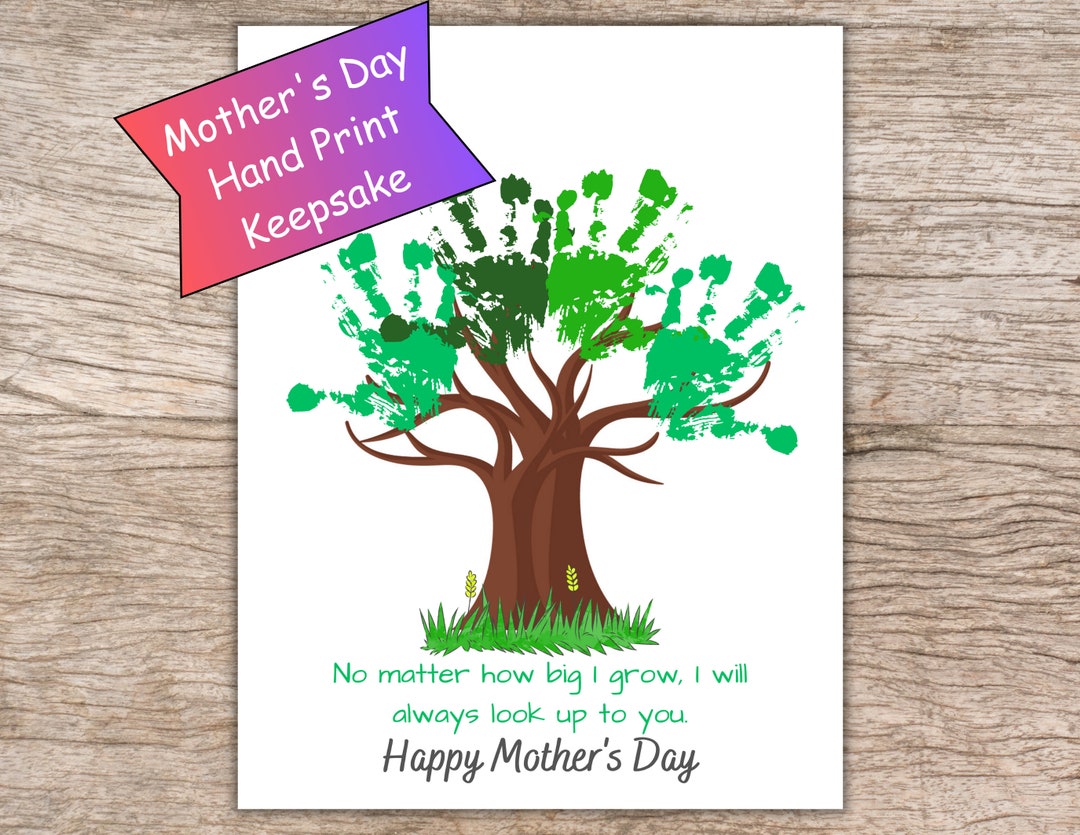 Mother's Day Handprint Tree Keepsake Handprint Artwork & - Etsy