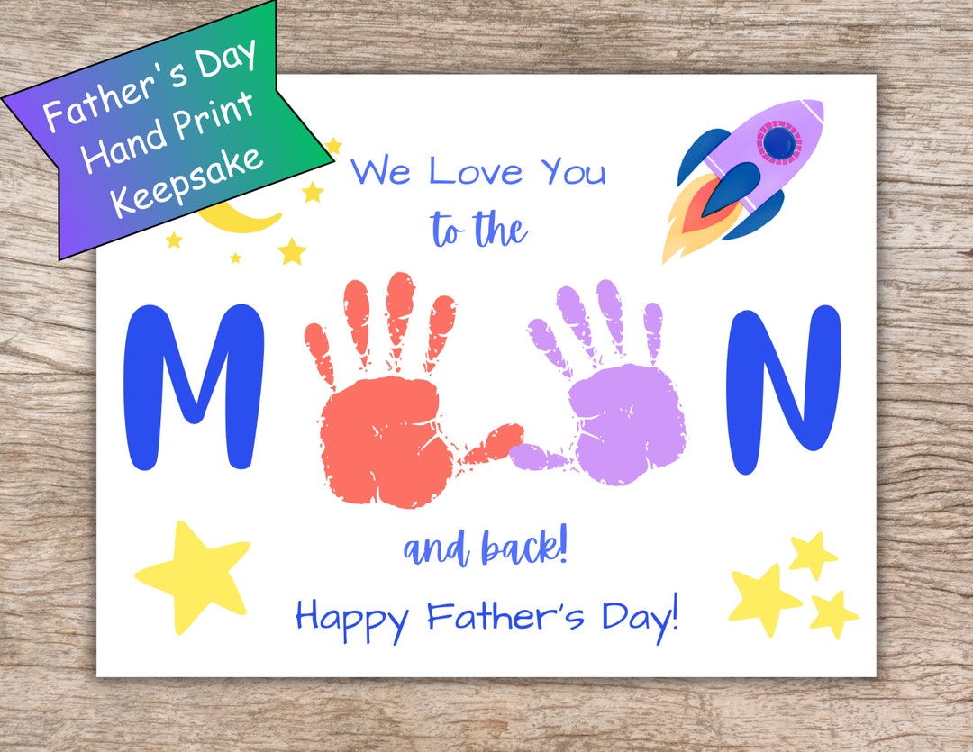 Father's Day Printable We Love You to the Moon and Back - Etsy