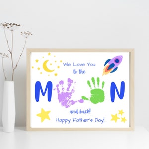 Father's Day Printable We Love You to the Moon and Back - Etsy