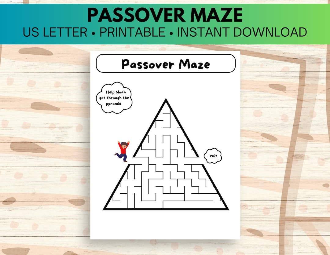 Kids Passover Activity Passover Pyramid Maze Seder Activity - Etsy