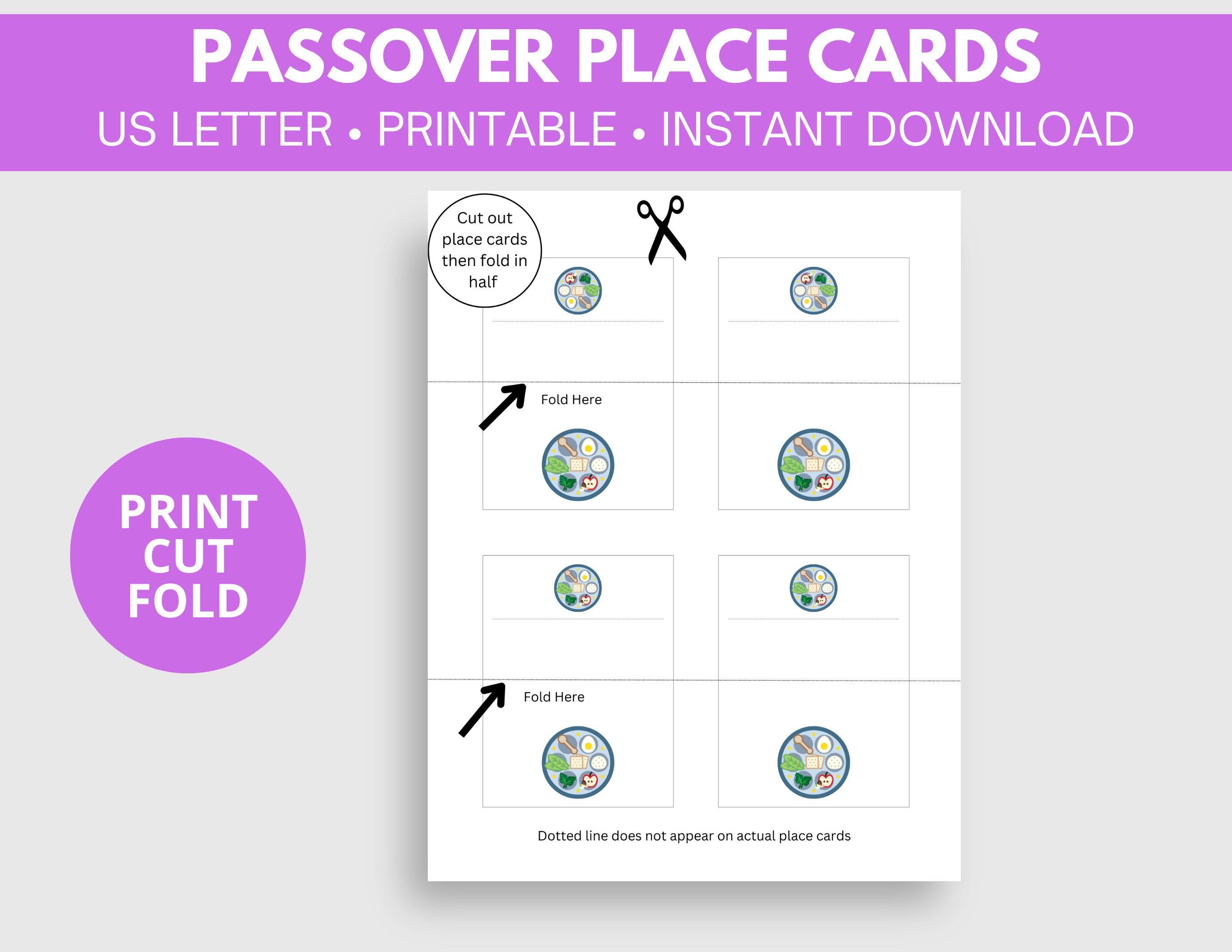Passover Place Card Printable Name Cards Passover Download - Etsy